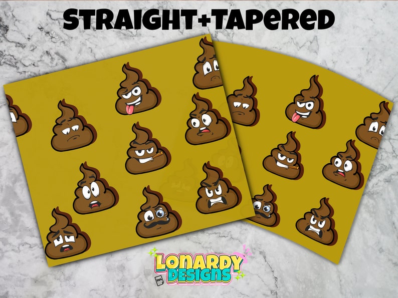 Lustiger Poop Tumbler Wrap PNG Nahtloses Poo Muster Sublimationsdesign ...
