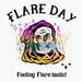 Flare Day PNG, Vintage Skull Sublimation Design, Chronic Illness ...
