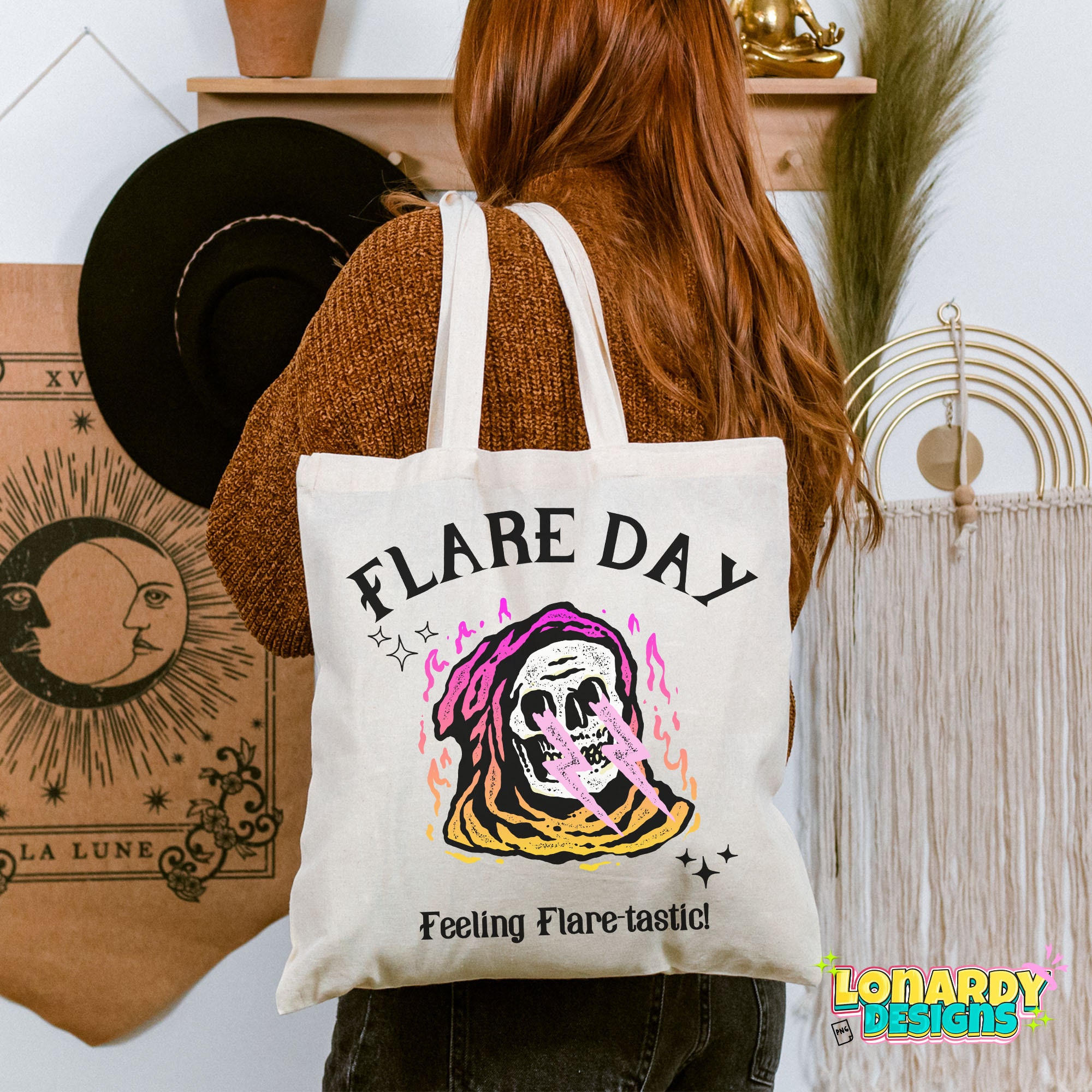 Flare Day PNG, Vintage Skull Sublimation Design, Chronic Illness ...