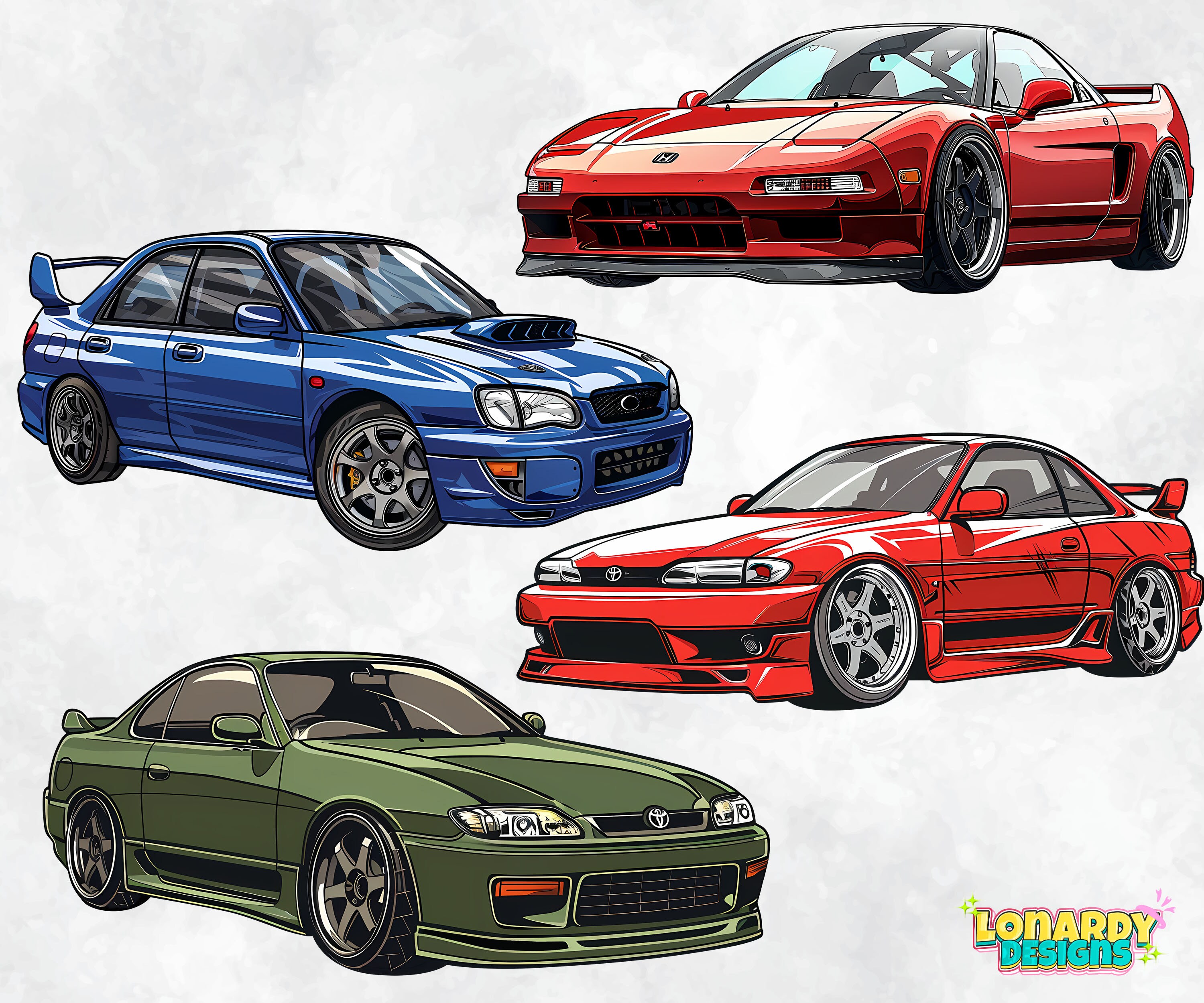 JDM Cars PNG Clipart Bundle Tuner Vehicle Printable Graphics Automotive ...