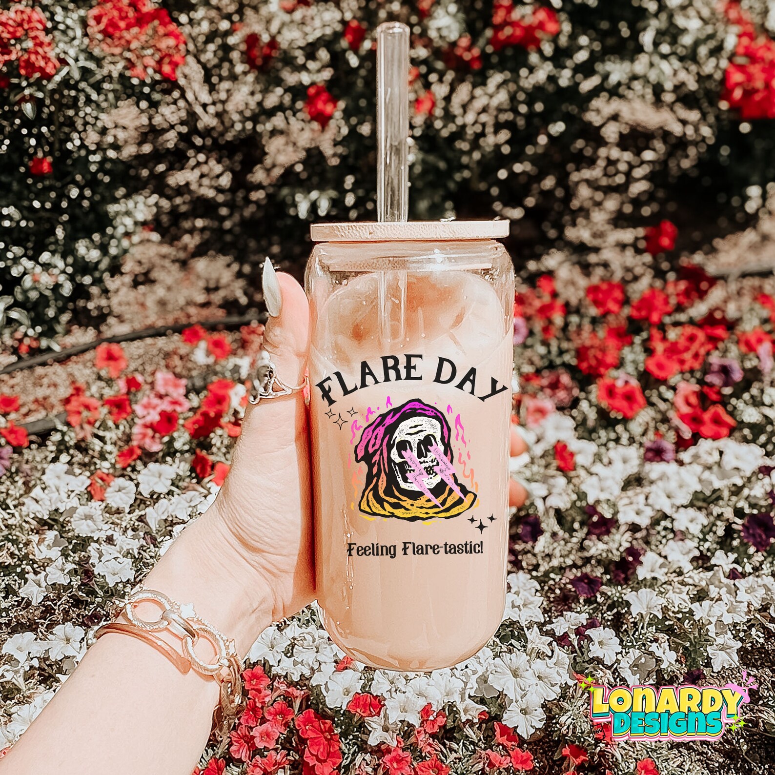 Flare Day PNG, Vintage Skull Sublimation Design, Chronic Illness ...