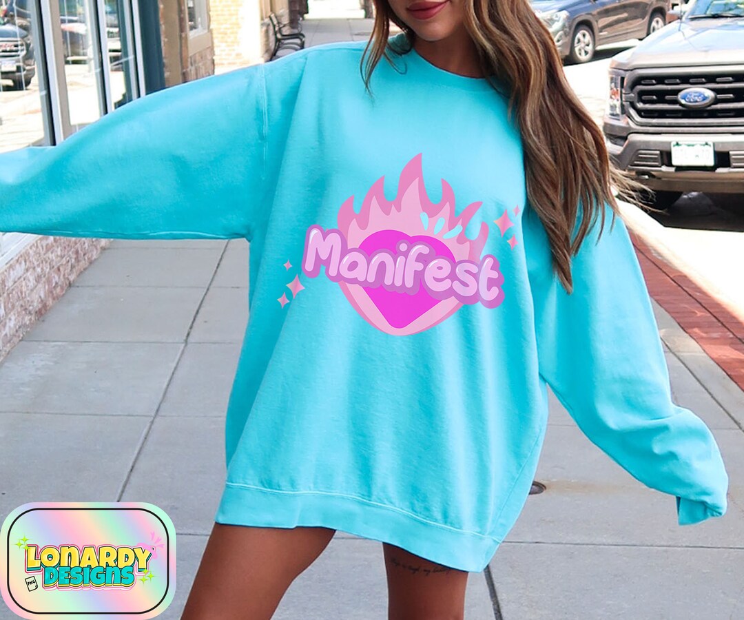 Pink Manifest PNG Positive Affirmations Sublimation Design Heart on ...