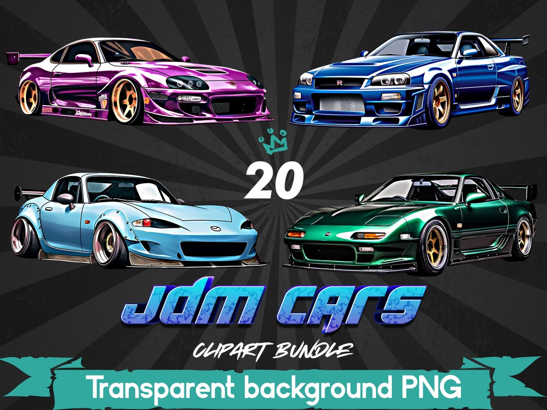 Jdm Car Clipart Bundle Png Japanese Cars Sublimation Design - Etsy