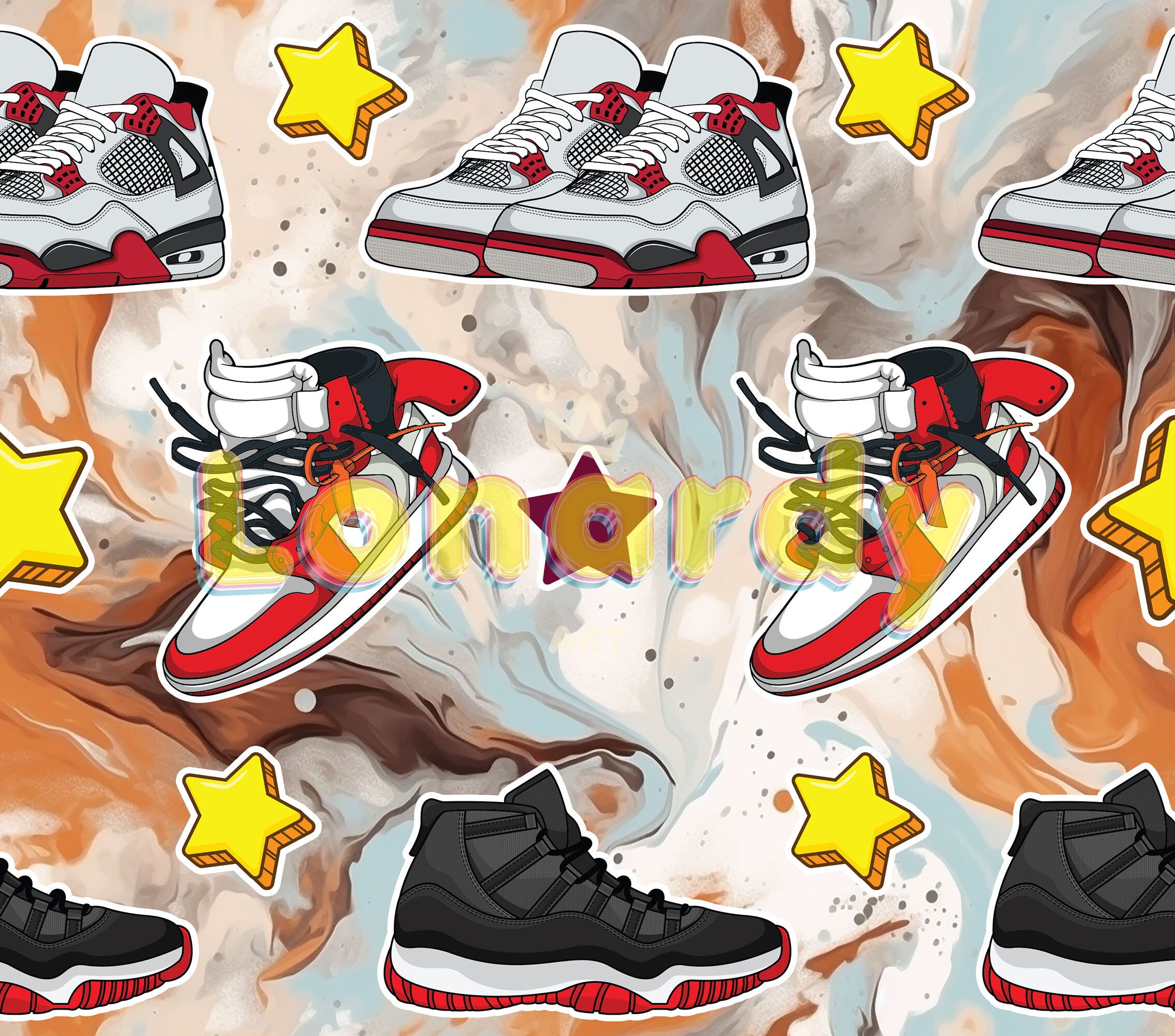 Seamless Sneakers PNG Tumbler Wrap Fashion Kicks Sublimation Design ...