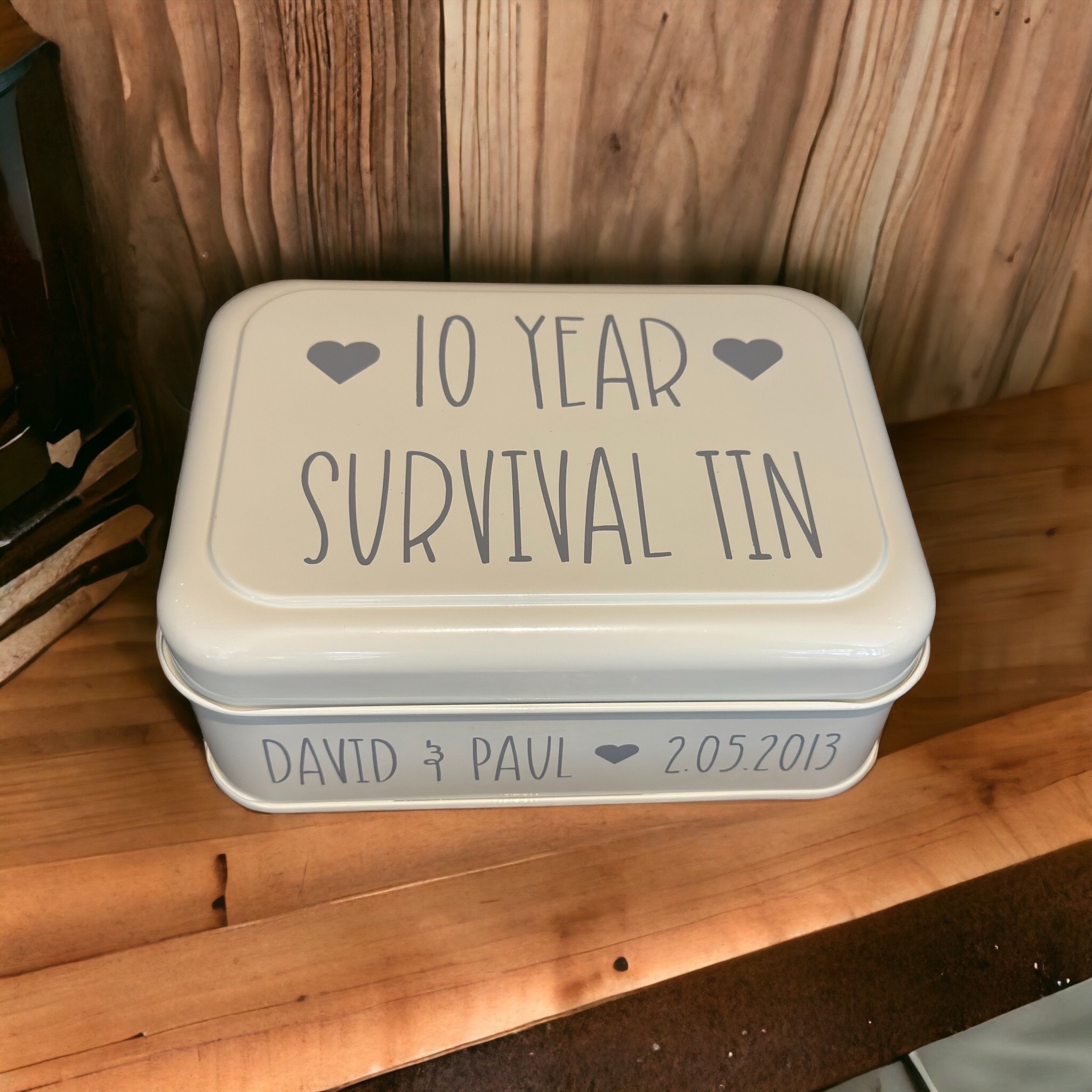 10th Wedding Anniversary Tin Gift, Personalised Tin, Anniversary Gifts ...