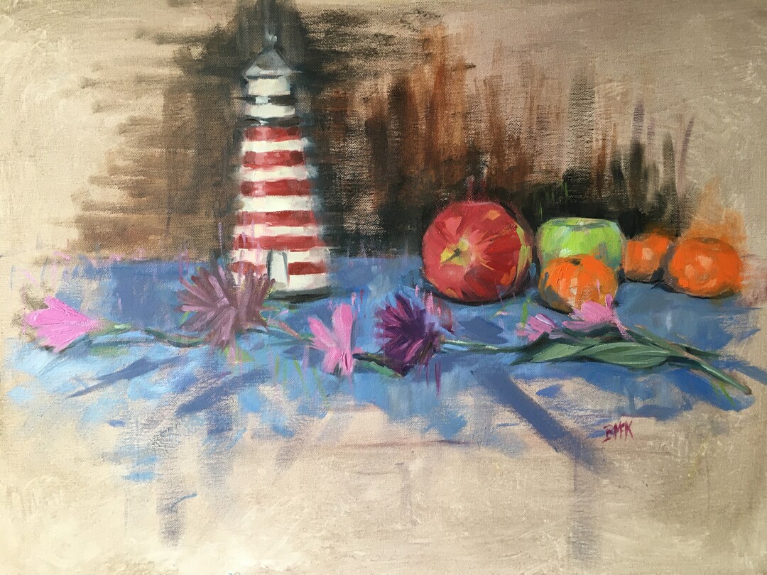 Lighthouse Still Life Oil Painting - Etsy