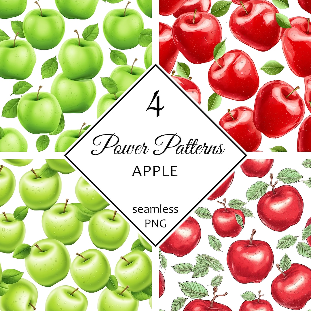 Apple Pattern Seamless Apple Fruit Pattern Illustrative Apple - Etsy