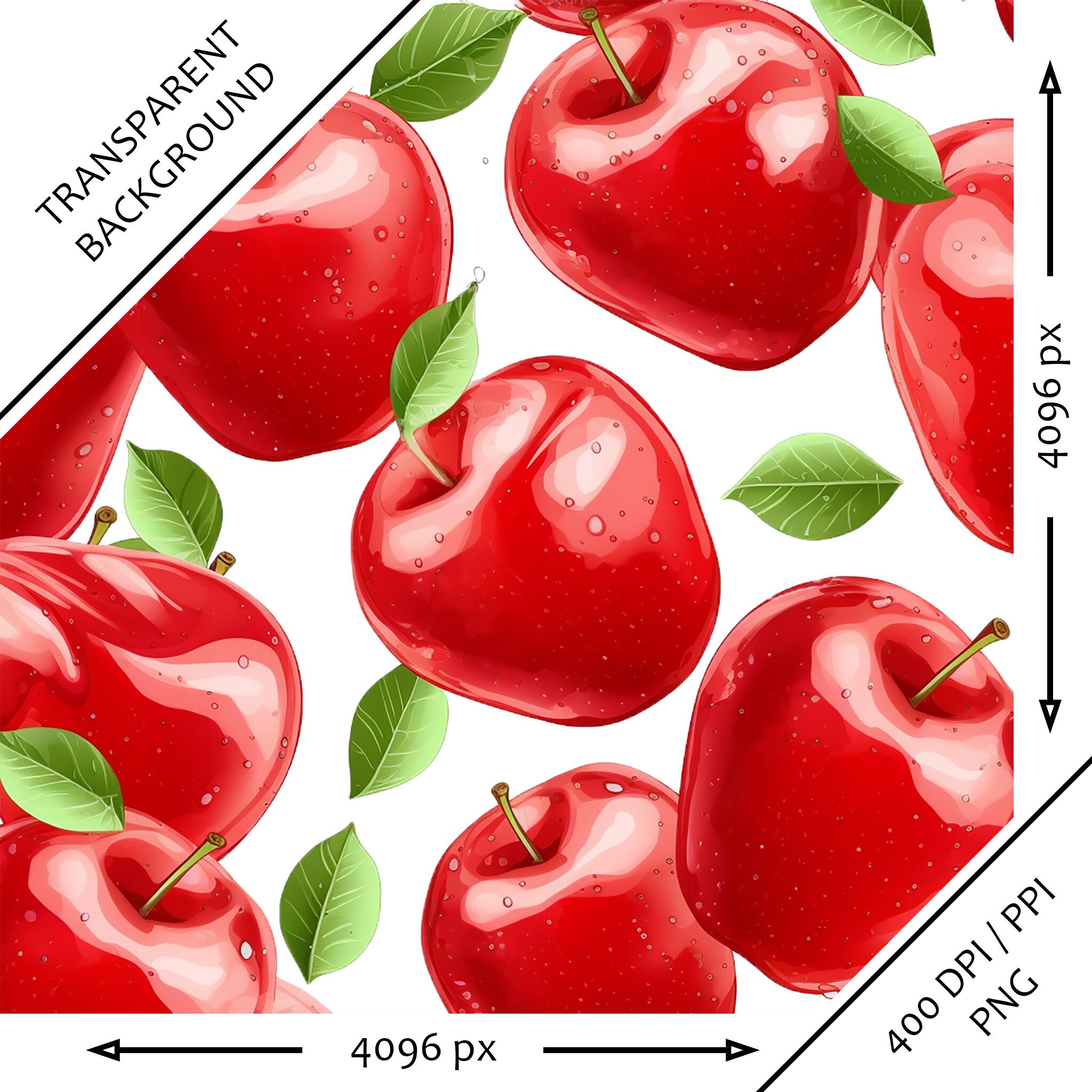 Apple Pattern Seamless Apple Fruit Pattern Illustrative Apple - Etsy