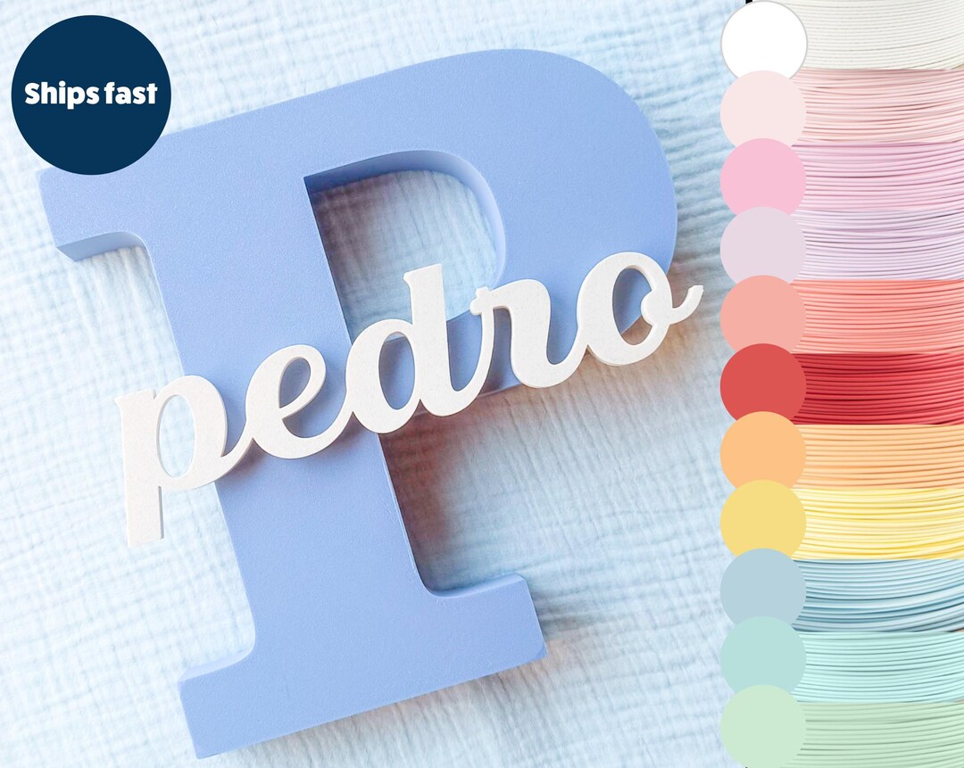 Personalized Tabletop Letter With Name, Baptism Decor, First Birthday ...