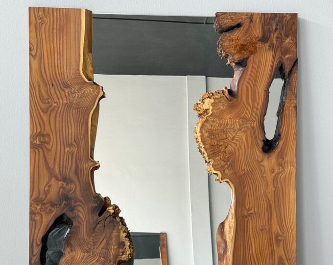 Live Edge Mirror, Wooden Mirror, Natural Live Edge Mirror, Natural Log ...
