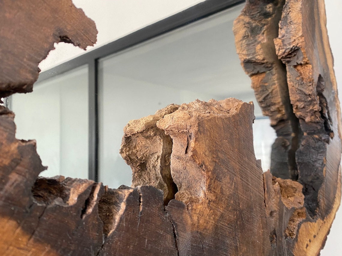 Live Edge Mirror, Wooden Mirror, Natural Live Edge Mirror, Natural Log ...