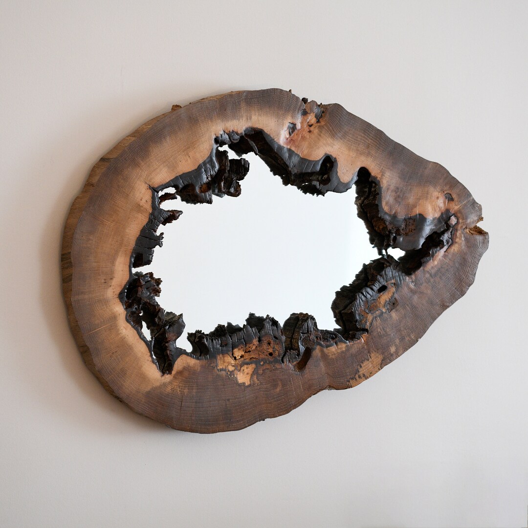 Live Edge Mirror, Wooden Mirror, Natural Live Edge Mirror, Natural Log ...