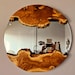 Live Edge Round Mirror, Handmade Wooden Mirror, Natural Wood Wall ...