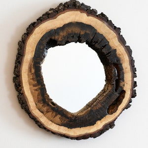 Live Edge Mirror, Wooden Mirror, Natural Live Edge Mirror, Natural Log ...