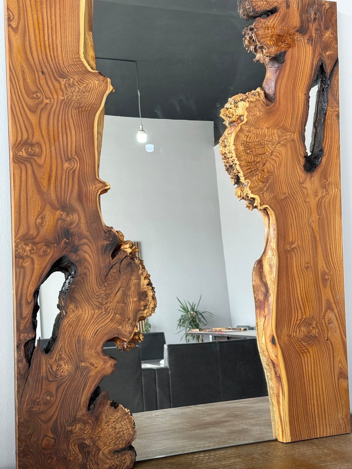 Live Edge Mirror, Wooden Mirror, Natural Live Edge Mirror, Natural Log ...