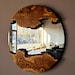 Live Edge Round Mirror, Handmade Wooden Mirror, Natural Wood Wall ...