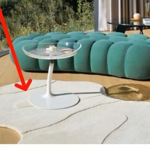 Cream-white Oval Shaped Tufted Rug Wool Handmade Area Carpets for ...