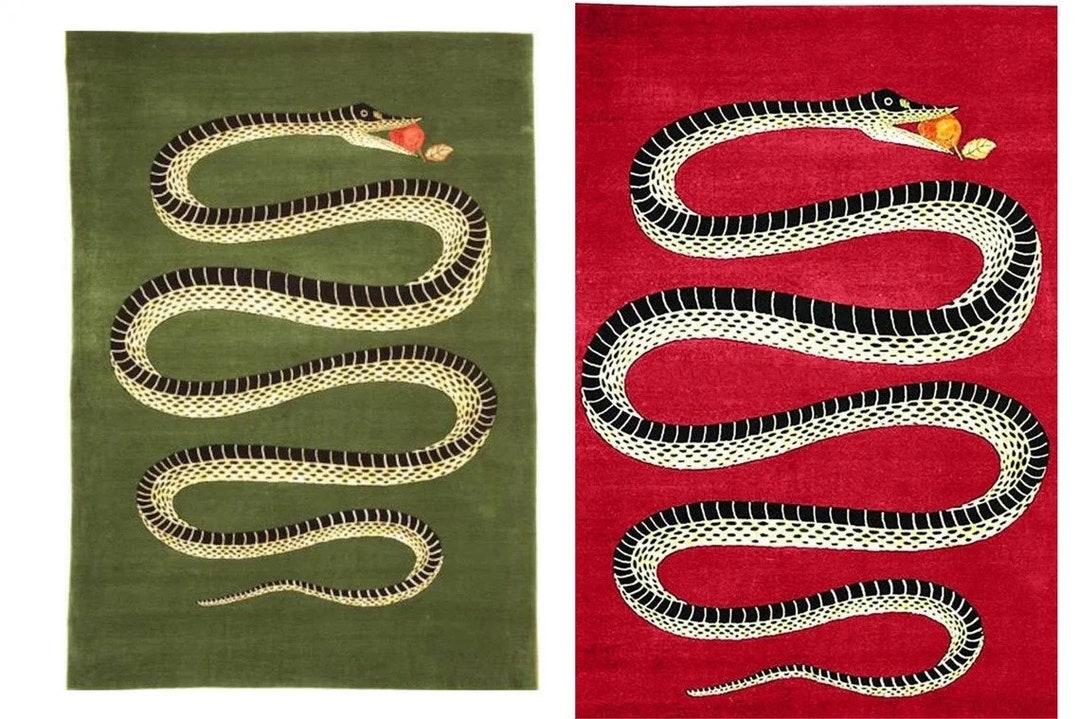 HAND TUFTED CARPET Green Ground Snake Rugs Modern Carpet Wool Carpets ...
