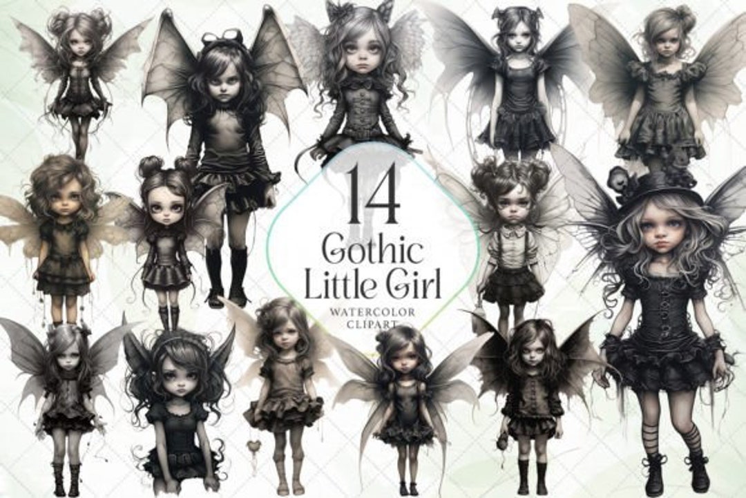 Kawaii Gothic Girl Clipart Bundle Dark Goth Girl Cute - Etsy Canada