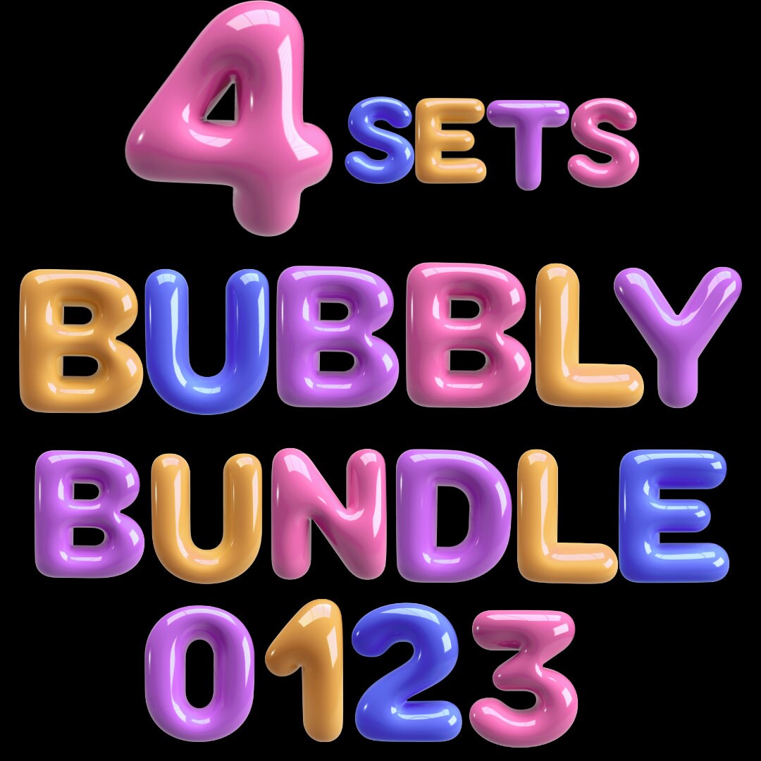 3D Bubbly Bundle Letters Clipart PNG SVG Bundle, Bubbly Pink Font ...