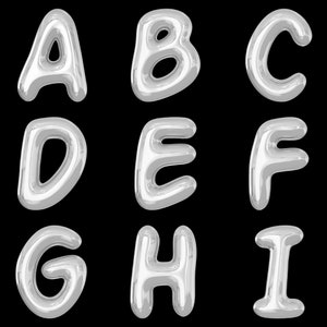 3D Balloon Letters Clipart PNG SVG Bundle, Bubbly Font, Bubbly Alphabet ...