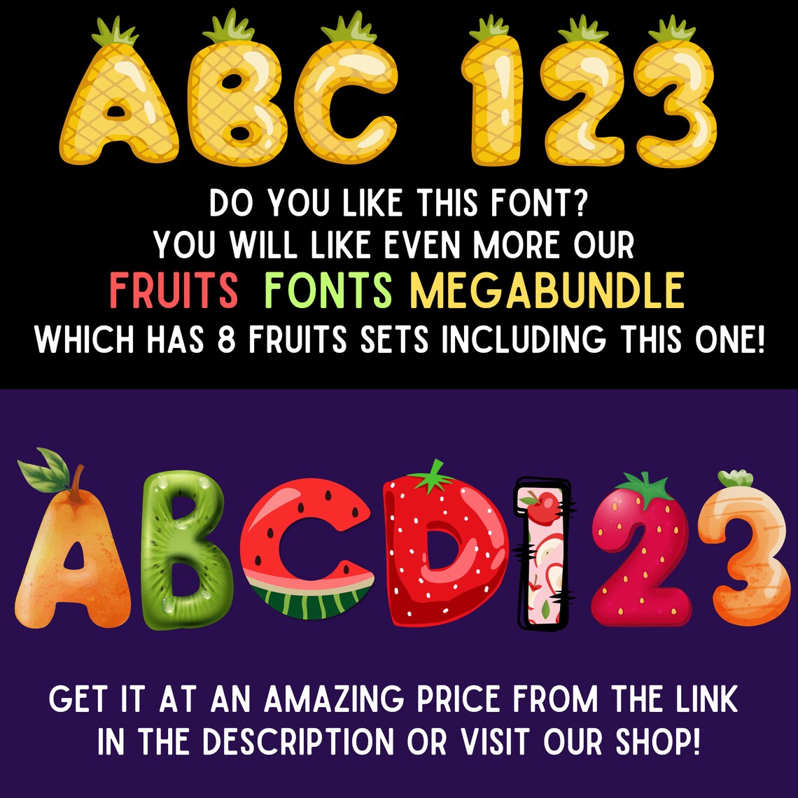 Pineapple Letters Clipart PNG SVG Bundle, Pineapple Font, Pineapple ...