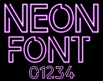 Blue Neon Letters PNG SVG Clipart Bundle, Neon Alphabet, Neon Font Svg ...