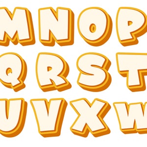 3D Comic Letters Clipart PNG SVG Bundle, Comic Font, Comic Alphabet, 3D ...