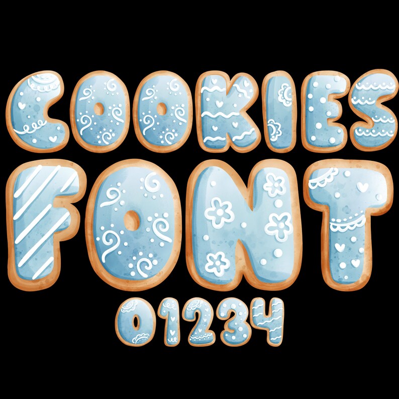 Cartoon Cookies Letters Clipart PNG SVG Bundle, Cookie Font, Cookie ...