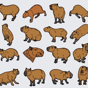 32 Capybara Clipart Bundle SVG PNG JPG Pdf Icons, Pet Clipart, Wild ...