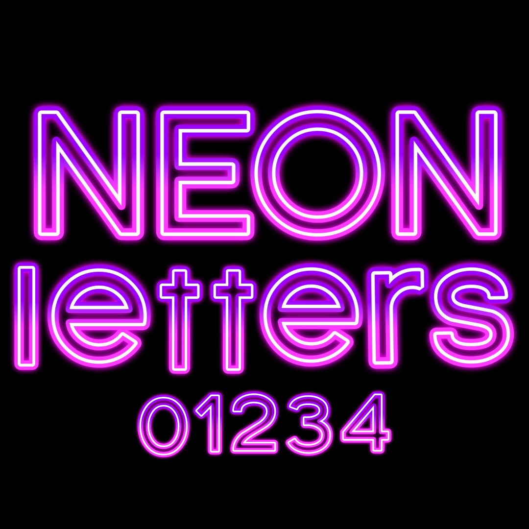 Pink Neon Letters PNG SVG Clipart Bundle, Neon Alphabet, Neon Font Svg ...
