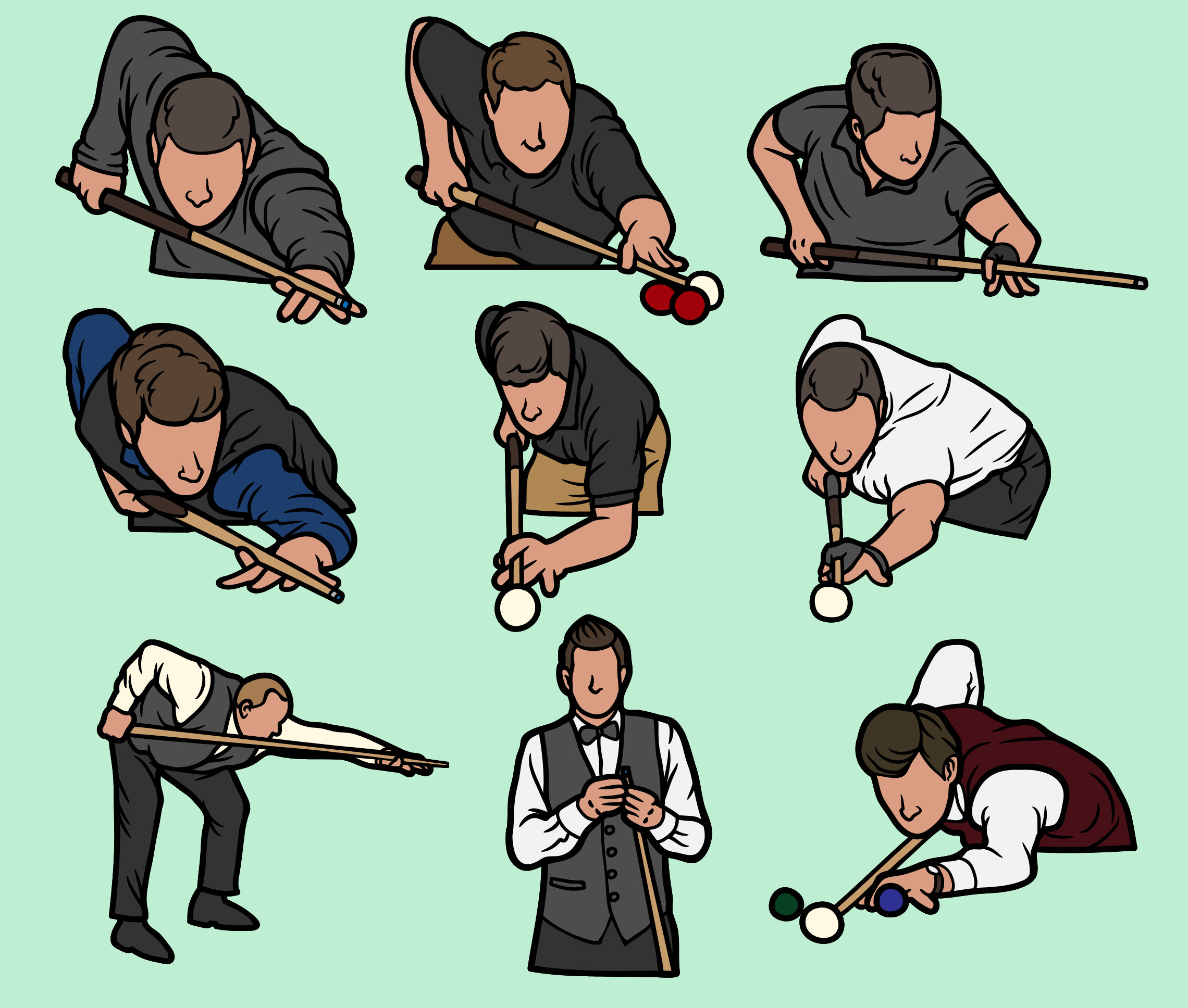 49 Billiards Clipart Bundle SVG PNG JPG Pdf Icons, Snooker Clipart ...