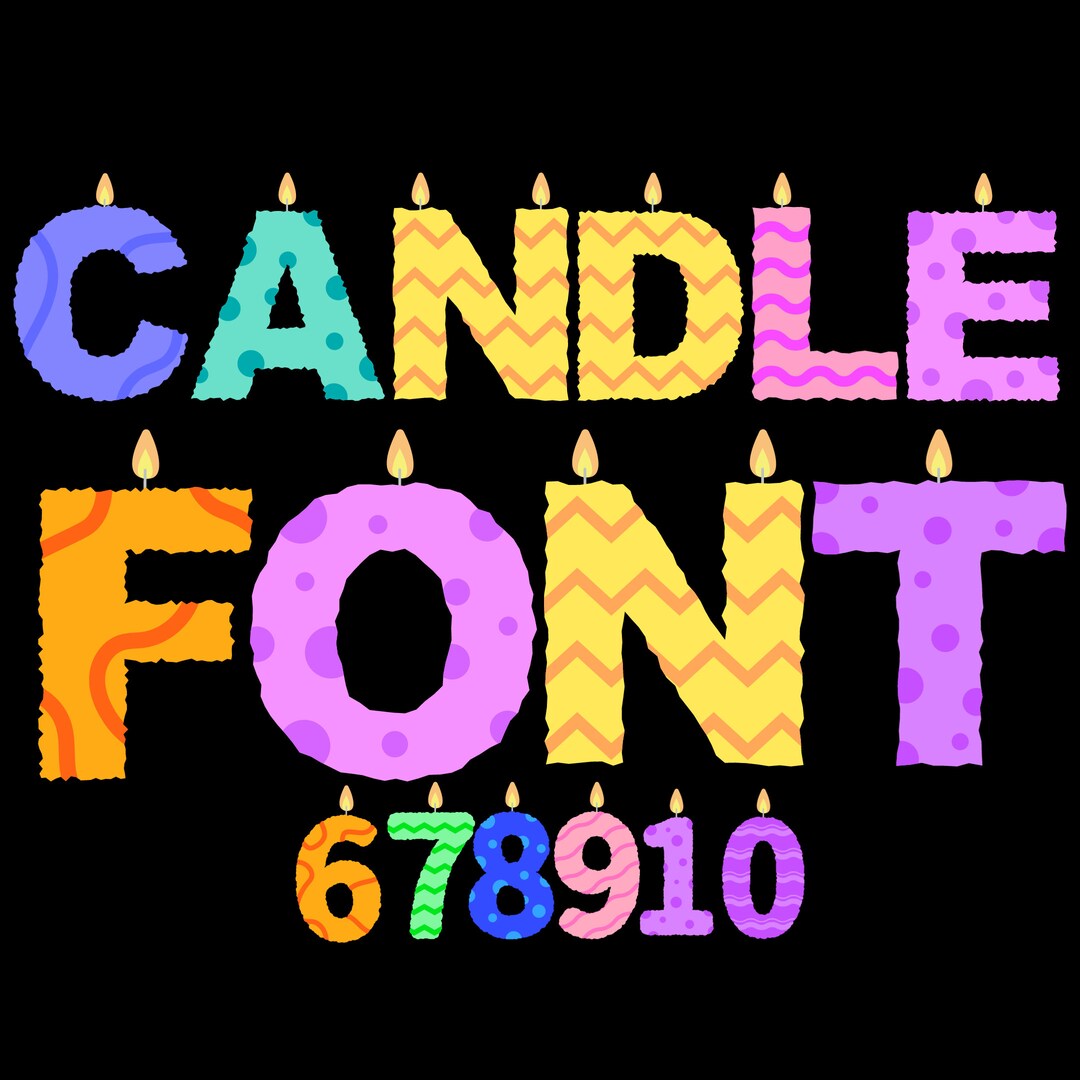 Birthday Candle Letters Clipart PNG SVG Bundle, Birthday Candle Font ...