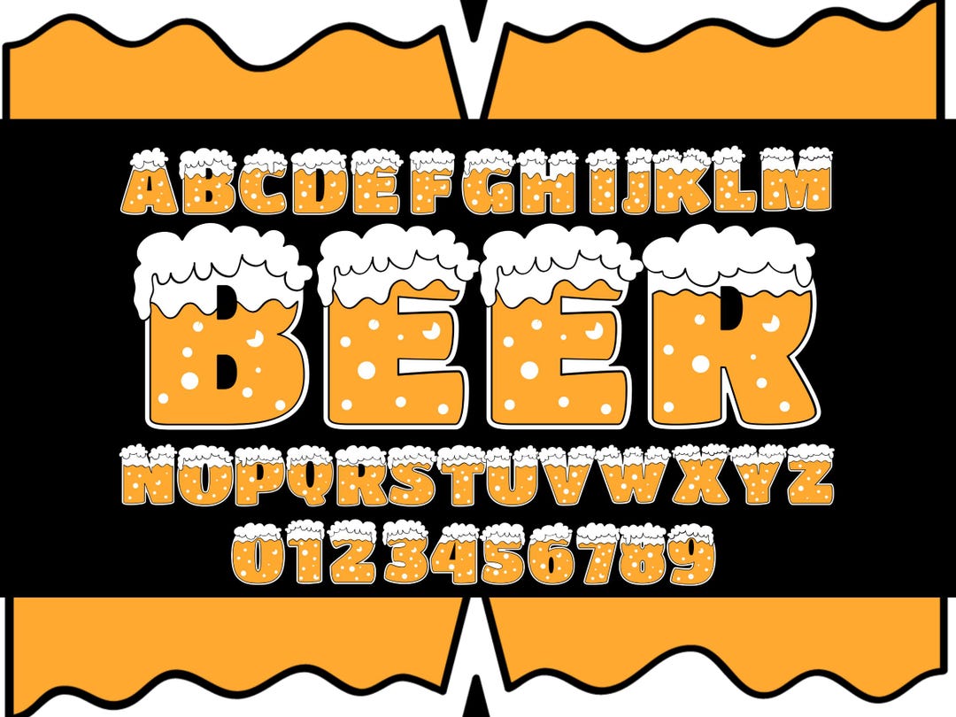 Beer Font Clipart PNG SVG Bundle, Beer Alphabet, Beer Letters, Monogram ...