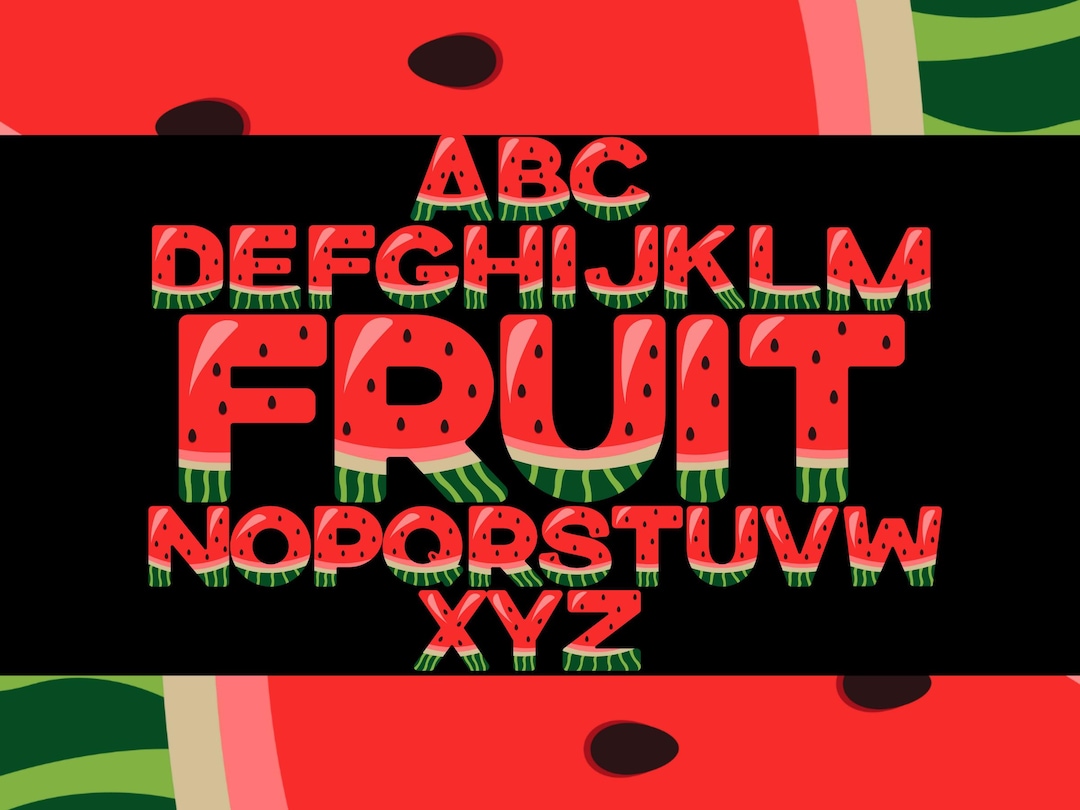 Watermelon Alphabet: Letters PNG SVG Clipart Bundle - Etsy