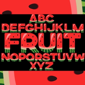 Watermelon Alphabet: Letters PNG SVG Clipart Bundle - Etsy