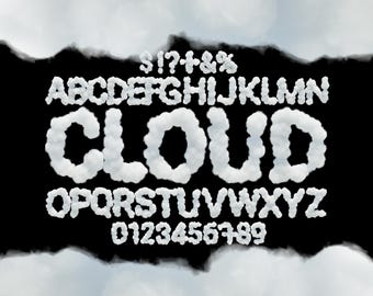 Cloud Letters PNG, SVG Clipart Bundle, Cloud Alphabet, Cloud Font Svg ...