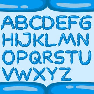 Cartoon Ballon Letters PNG SVG Bundle, Clown Ballon Font, Kids Cartoon ...
