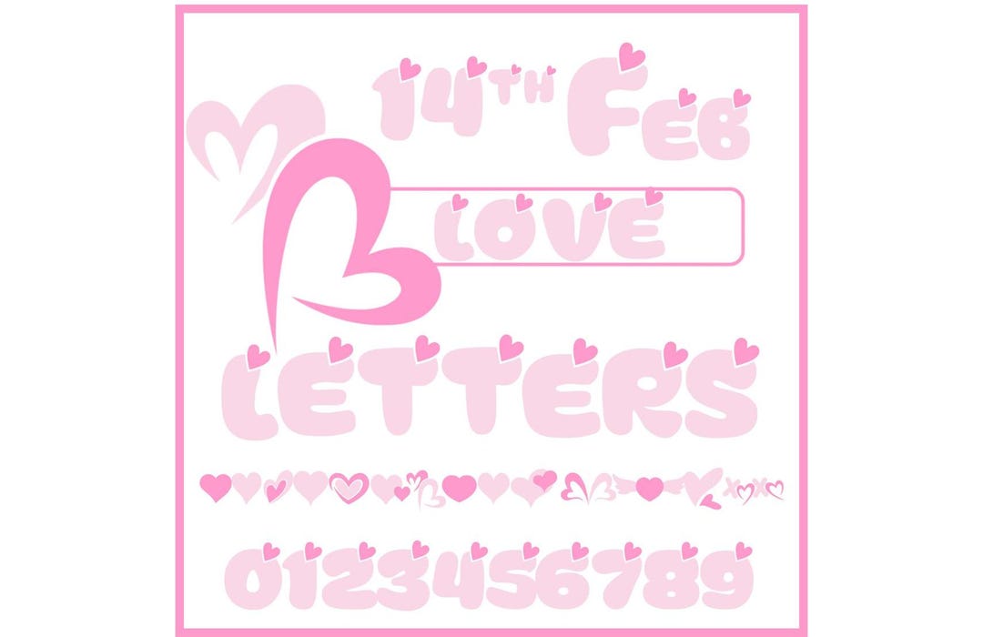 Pink Love Font St. Valentile's Day Letters Clipart PNG SVG Bundle, Love ...