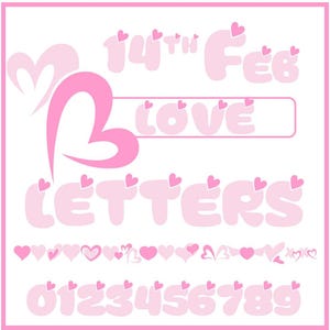 Pink Love Font St. Valentile's Day Letters Clipart PNG SVG Bundle, Love ...