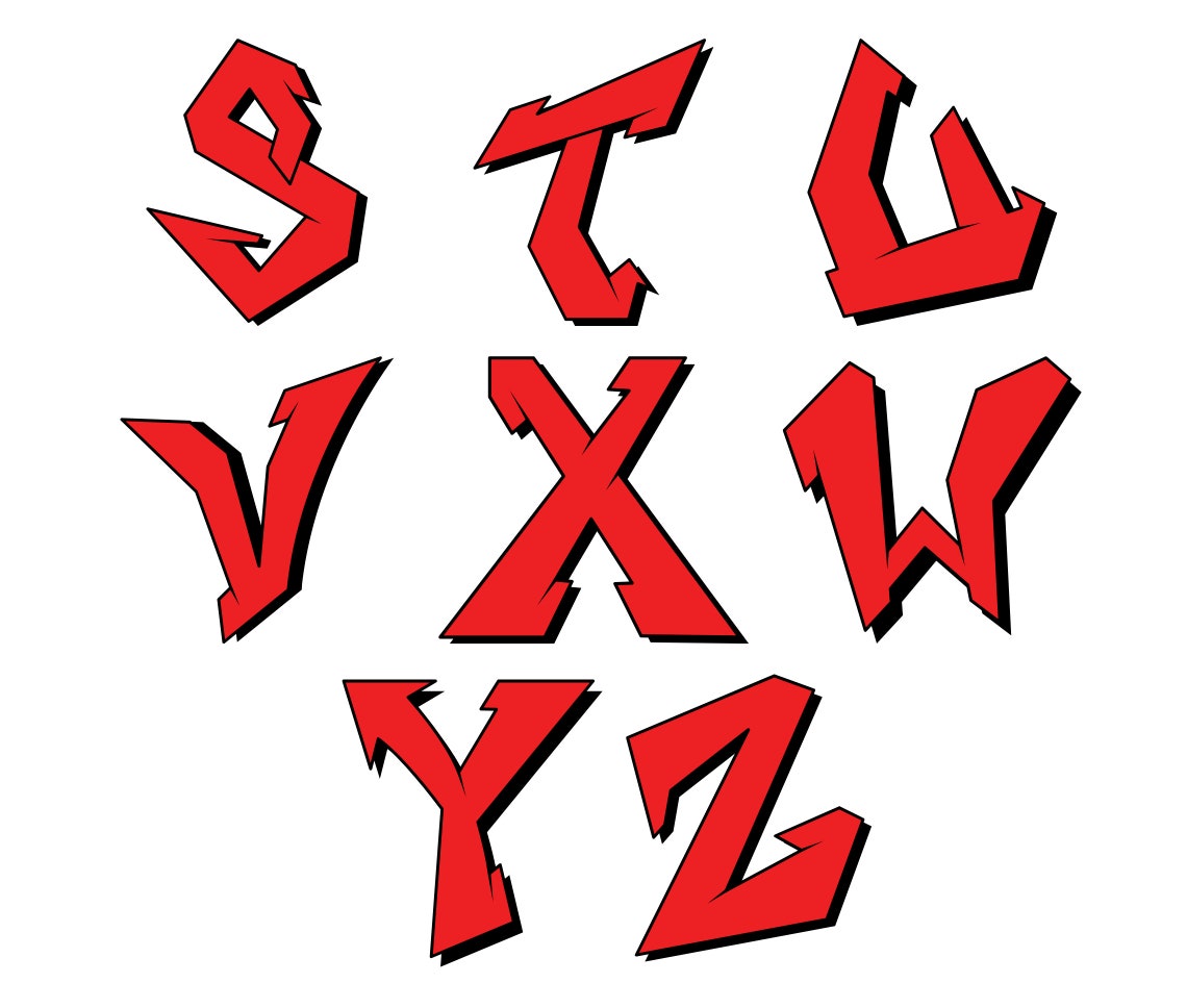 Graffiti Letters Clipart PNG SVG Bundle, Graffiti Font, Graffiti ...