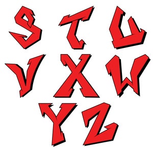 Graffiti Letters Clipart PNG SVG Bundle, Graffiti Font, Graffiti ...