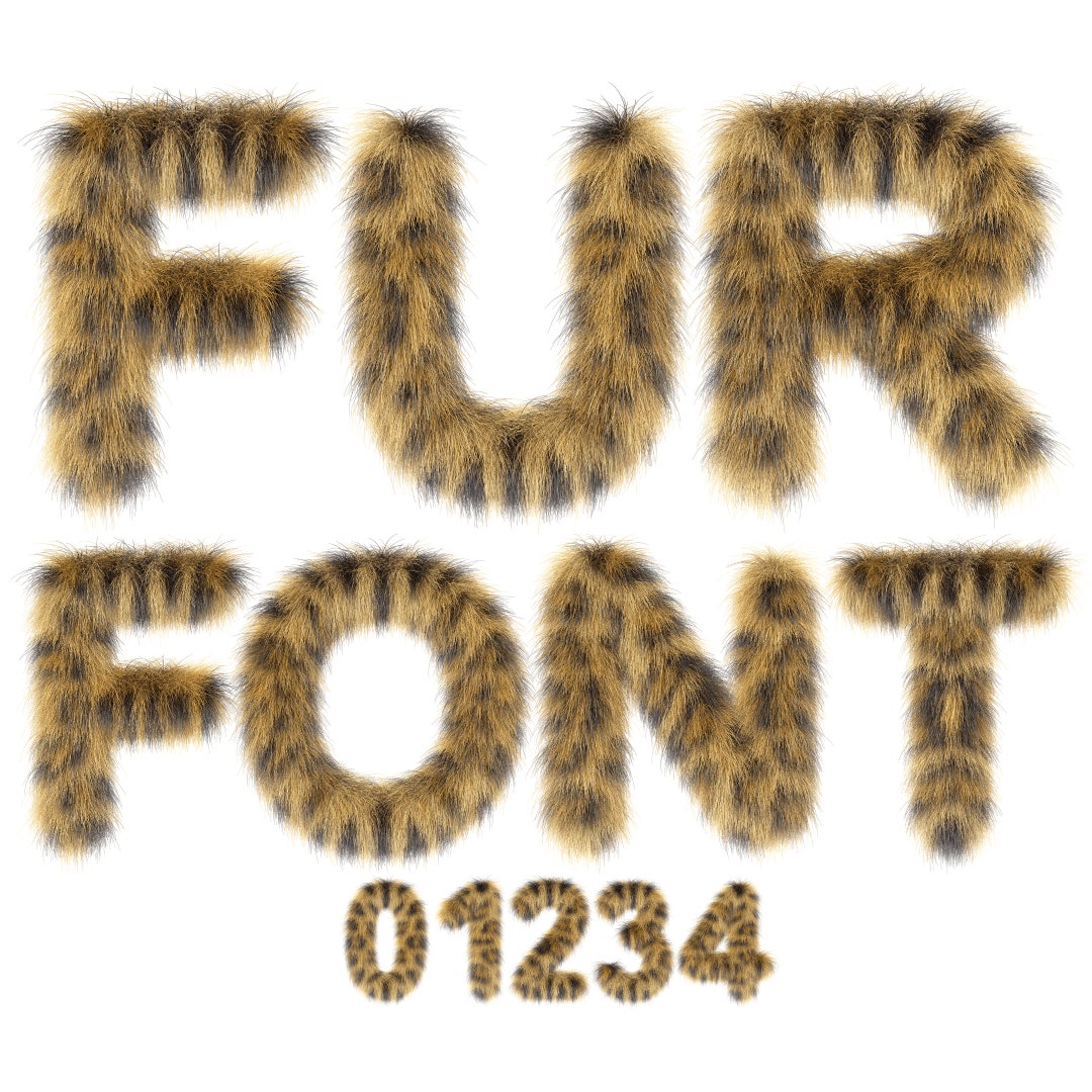 3D Furry Letters Clipart PNG SVG Bundle, Furry Leopard Font, Fluffy ...