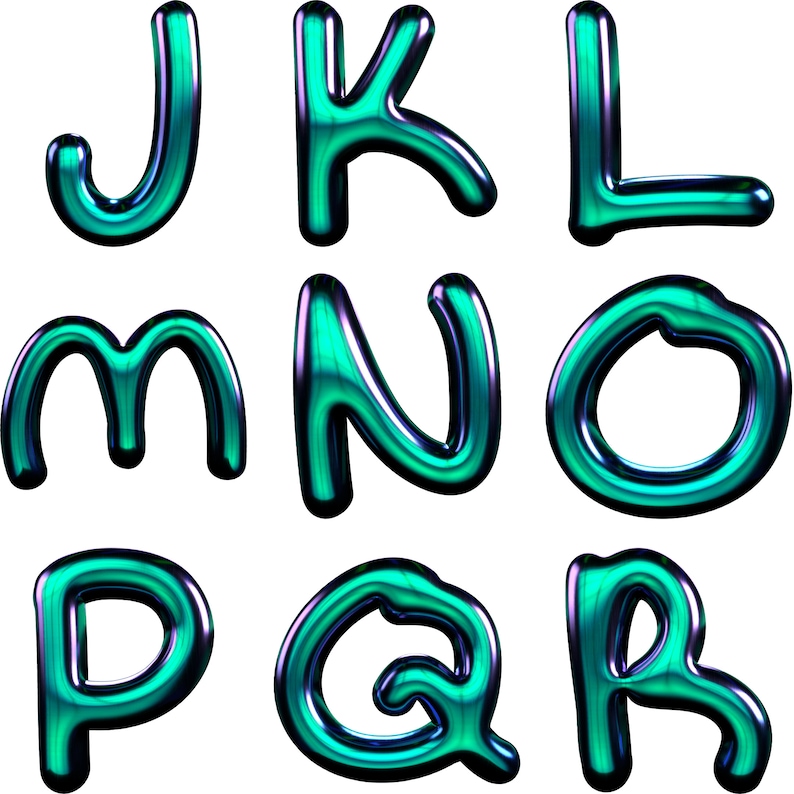 3D Metallic Letters Clipart PNG SVG Bundle, Metallic Font, Metallic ...