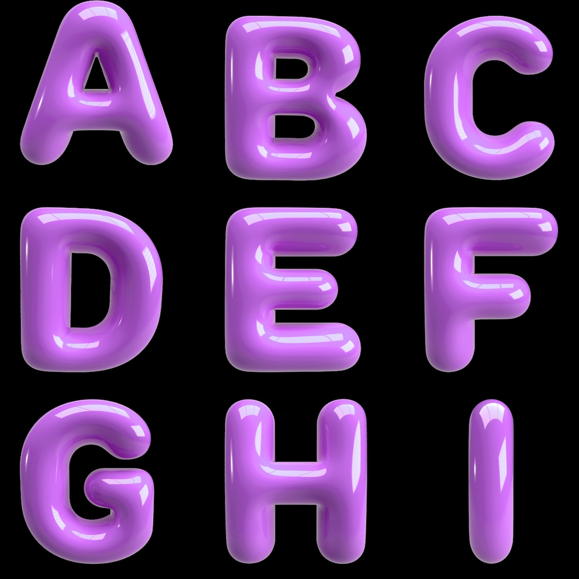 3D Bubbly Letters Clipart PNG SVG Bundle, Bubbly Font, Bubbly Alphabet ...