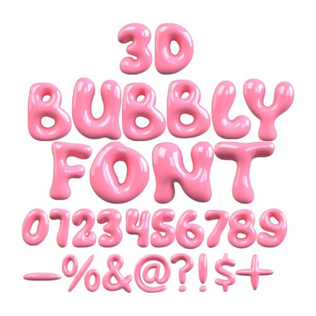 3D Bubbly Letters Clipart PNG SVG Bundle, Bubbly Font, Bubbly Alphabet ...