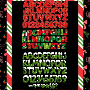 Christmas Font Clipart Bundle: 41 Sets PNG SVG, Holiday Letters - Etsy