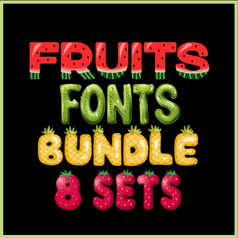 Fruit Font - Etsy