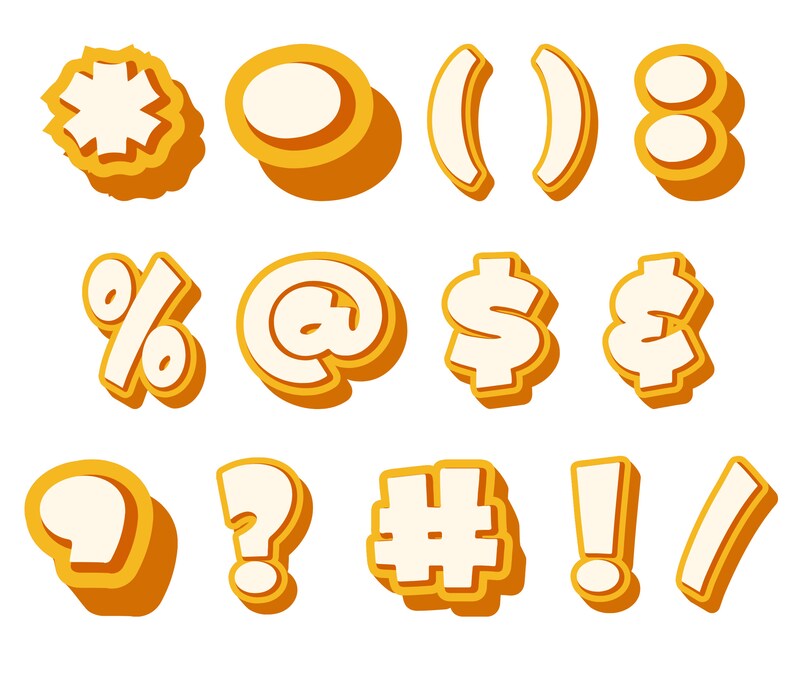 3D Comic Letters Clipart PNG SVG Bundle, Comic Font, Comic Alphabet, 3D ...