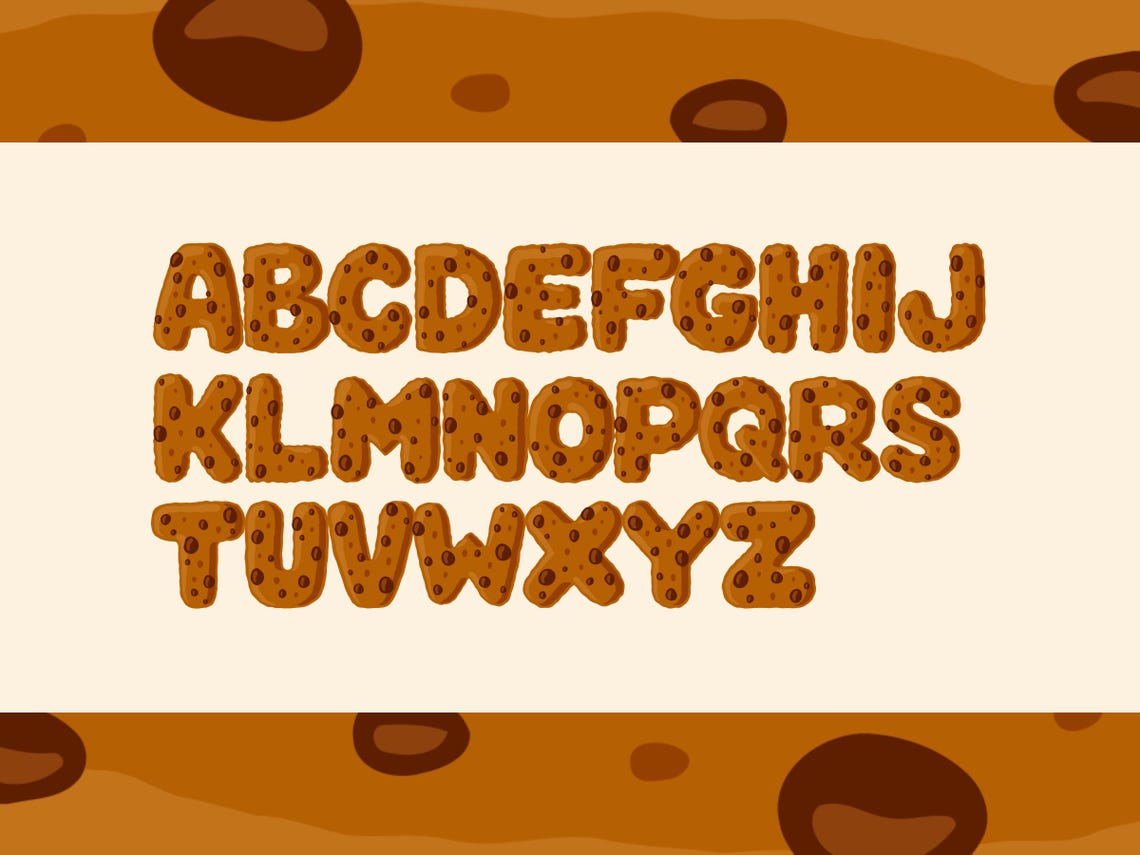 Cookie Font Clipart Bundle: PNG SVG, Biscuit Alphabet - Etsy